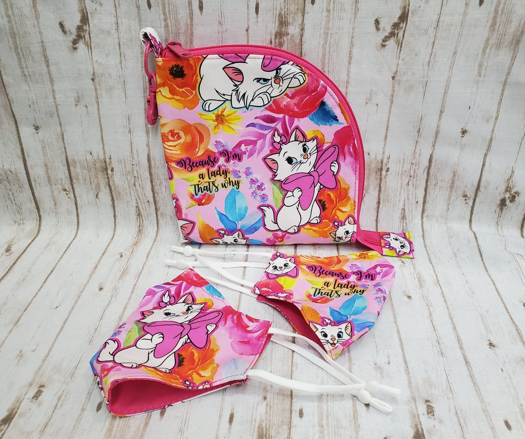 Marie the Cat Zip Mask Case and Mask Set / Zippered Mask Case With ...