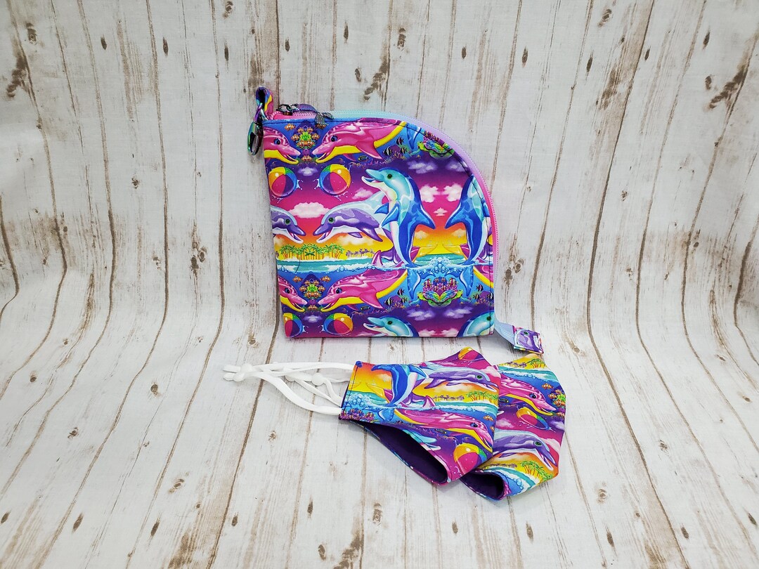 LF Dolphins Zip Mask Case and Mask Set / Zippered Mask Case With Inside ...