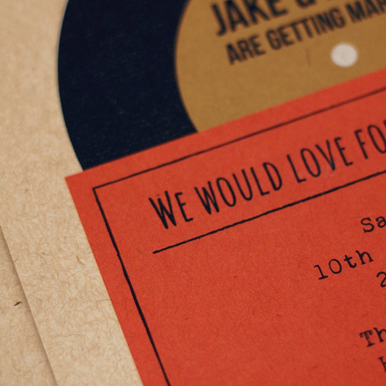Record Wedding Invitation, Record Save the Date, Retro Wedding ...