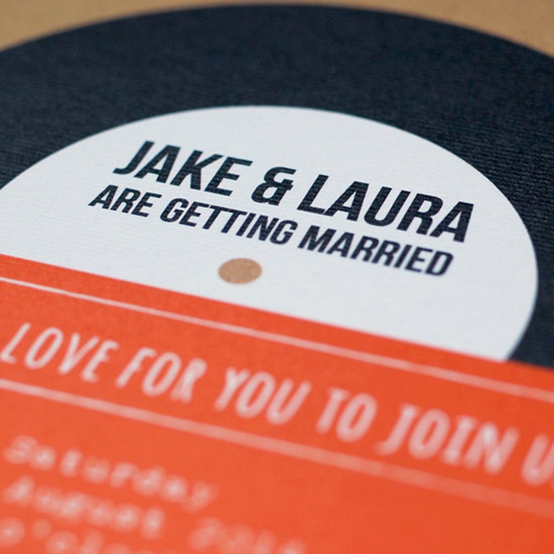 Record Wedding Invitation, Record Save the Date, Retro Wedding ...