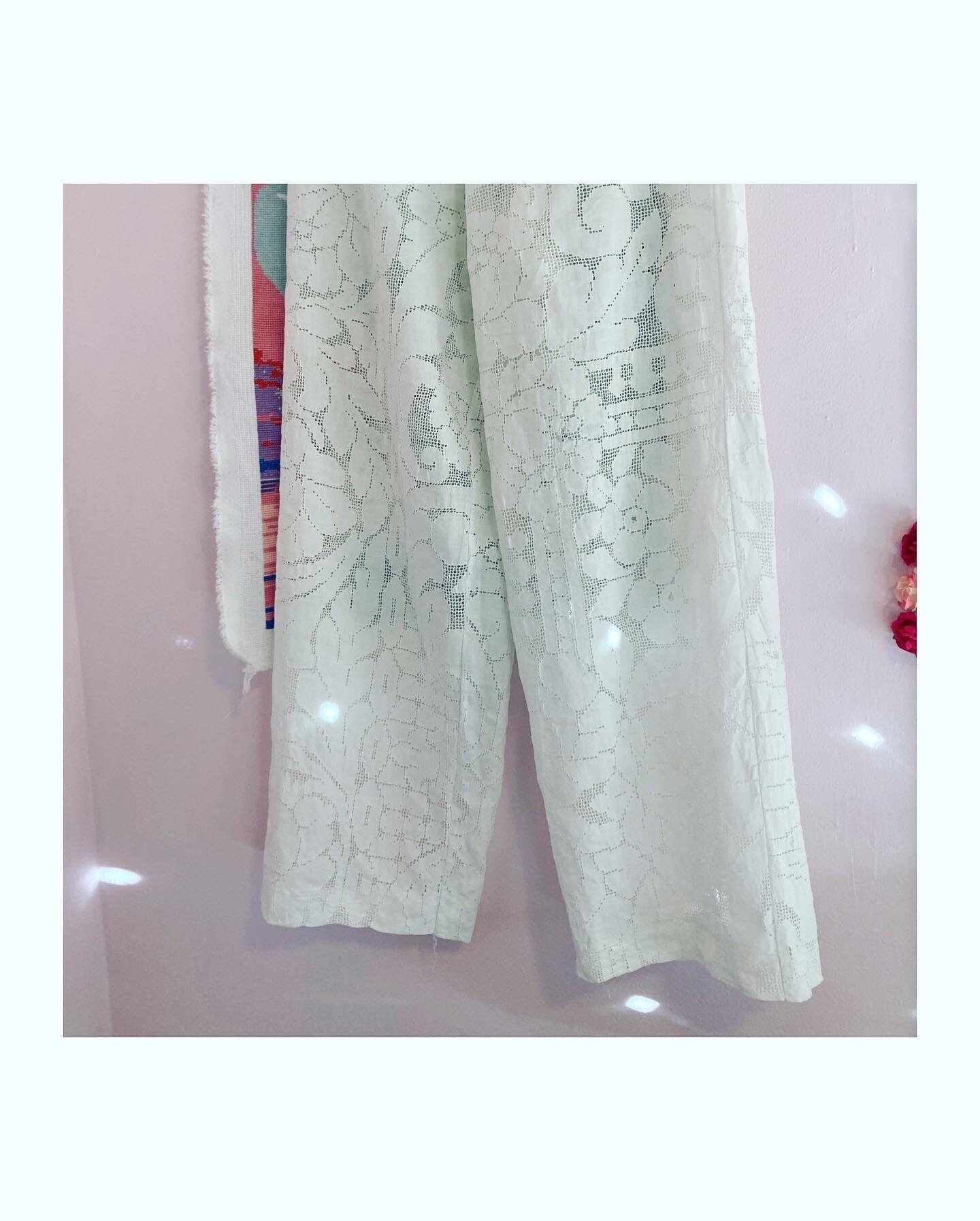 White Lace Pants Made With Vintage Linen Lace - Etsy