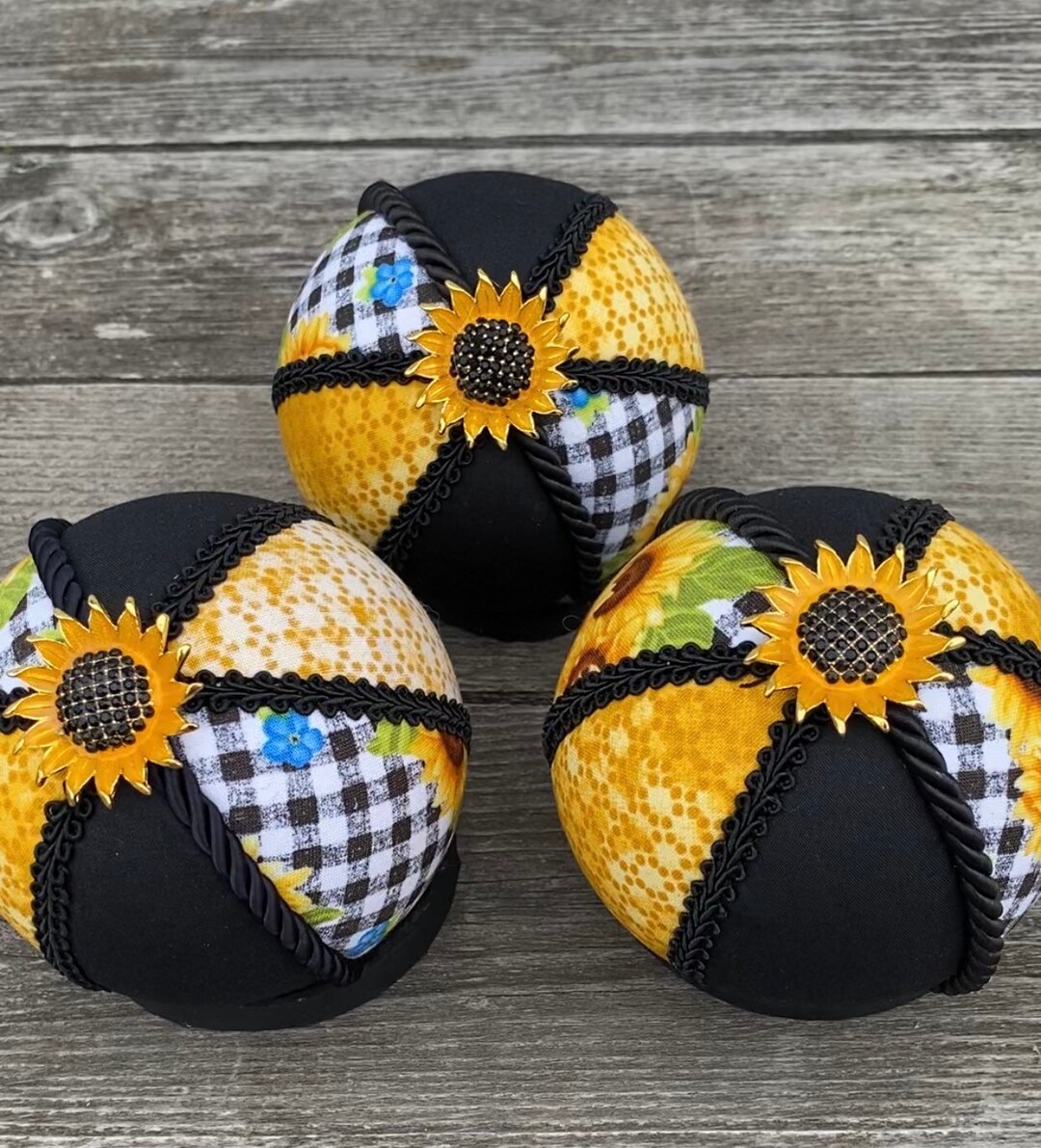 Sunflower Fabric Wreath Balls Decorative Fall Balls - Etsy