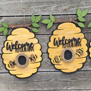 Bee Hive Sign Welcome Sign for Wreaths Bee Door Hanger | Etsy