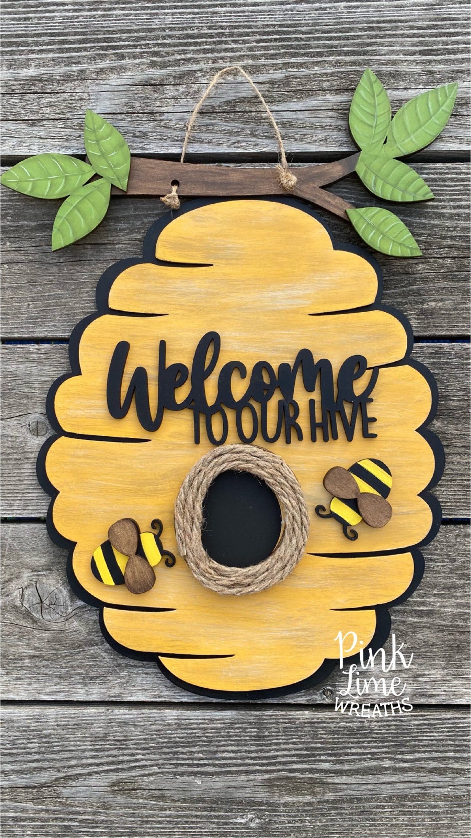 Bee Hive Sign Welcome Sign for Wreaths Bee Door Hanger | Etsy