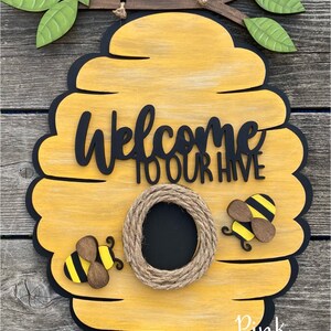 Bee Hive Sign Welcome Sign for Wreaths Bee Door Hanger | Etsy