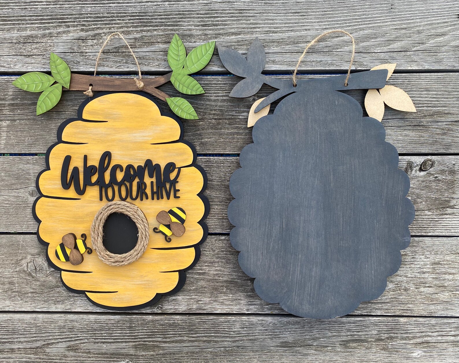 Bee Hive Sign Welcome Sign for Wreaths Bee Door Hanger | Etsy