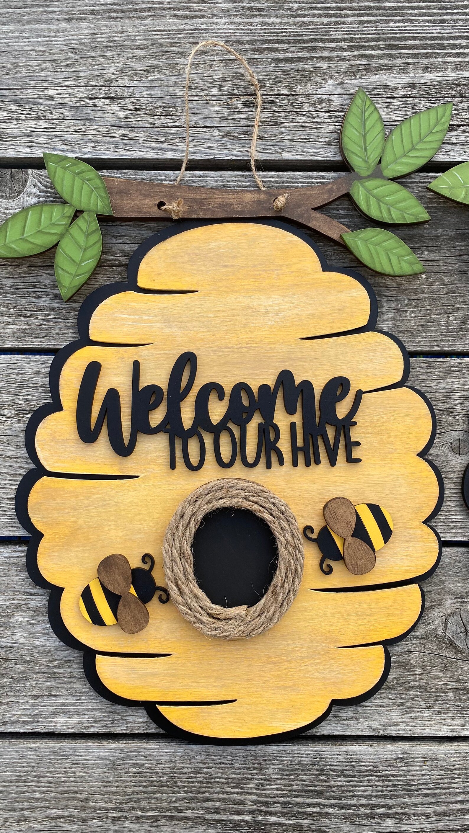 Bee Hive Sign Welcome Sign for Wreaths Bee Door Hanger | Etsy