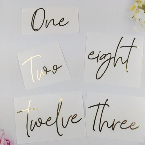 Table Number Sticker Elegant Wedding Reception Vinyl Decal - Etsy