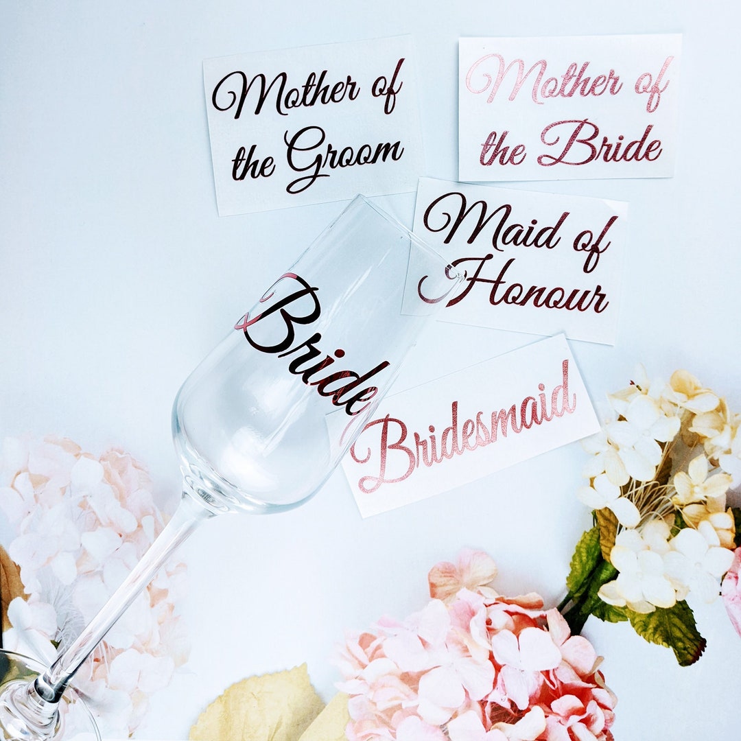 Champagne Flute Sticker, Wedding Glass Vinyl Stickers, You Can Choose ...