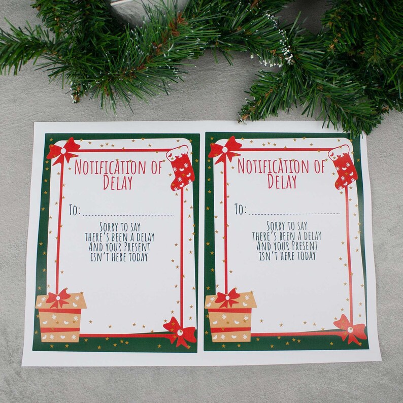 Delayed Christmas Gift, INSTANT DOWNLOAD, Printable, Missing Christmas ...