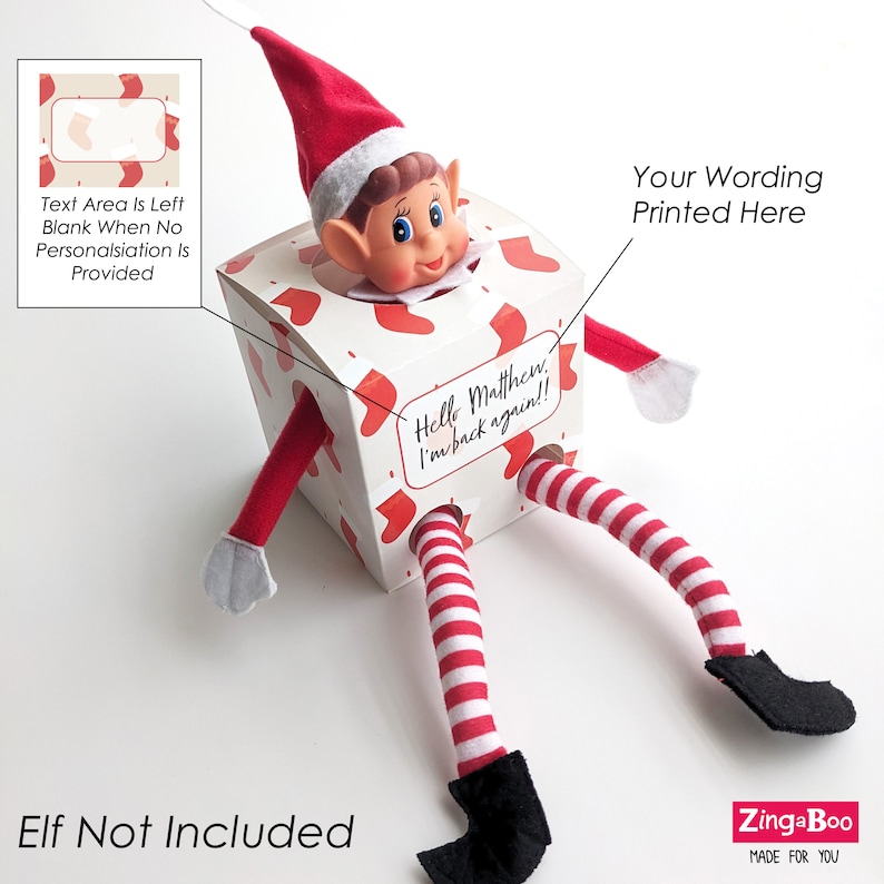 Quality Elf Arrival Box Personalised Option First Time Elf Return 2025 ...