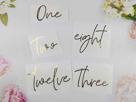 Table Number Sticker Elegant Wedding Reception Vinyl Decal - Etsy
