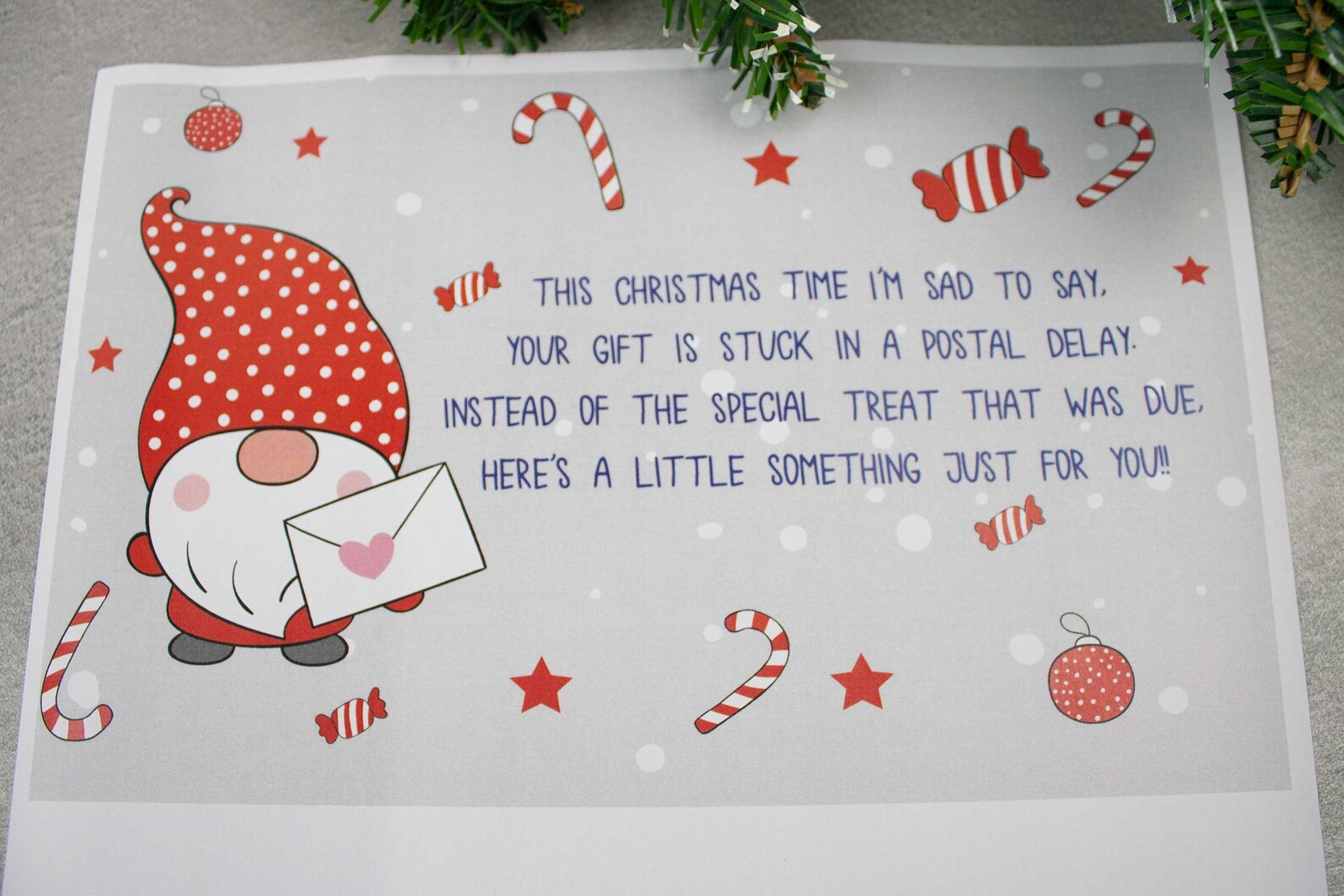 Print at Home Late Christmas Gift, INSTANT DOWNLOAD, Delayed Present ...