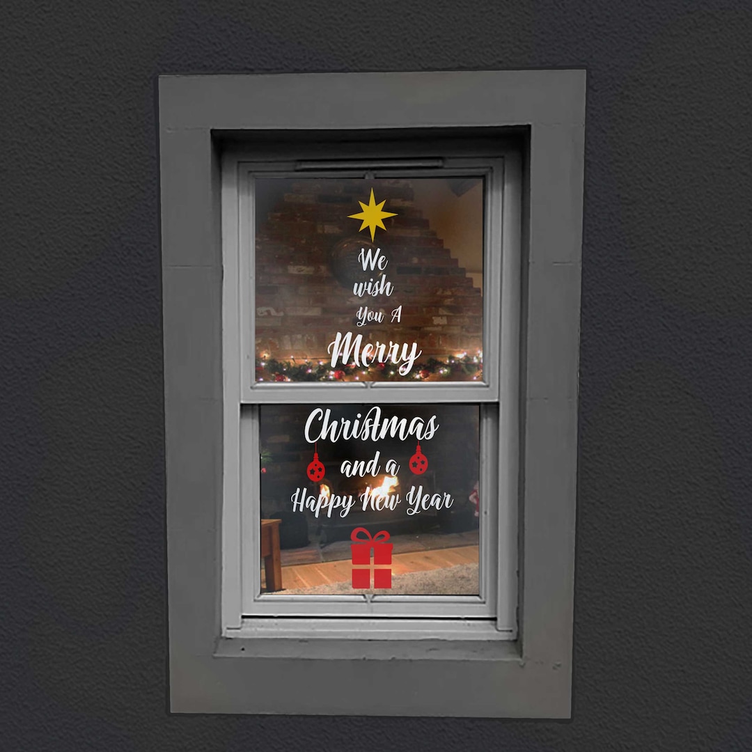 Christmas Window Sign Decoration Decal Sticker. Xmas Tree - Etsy