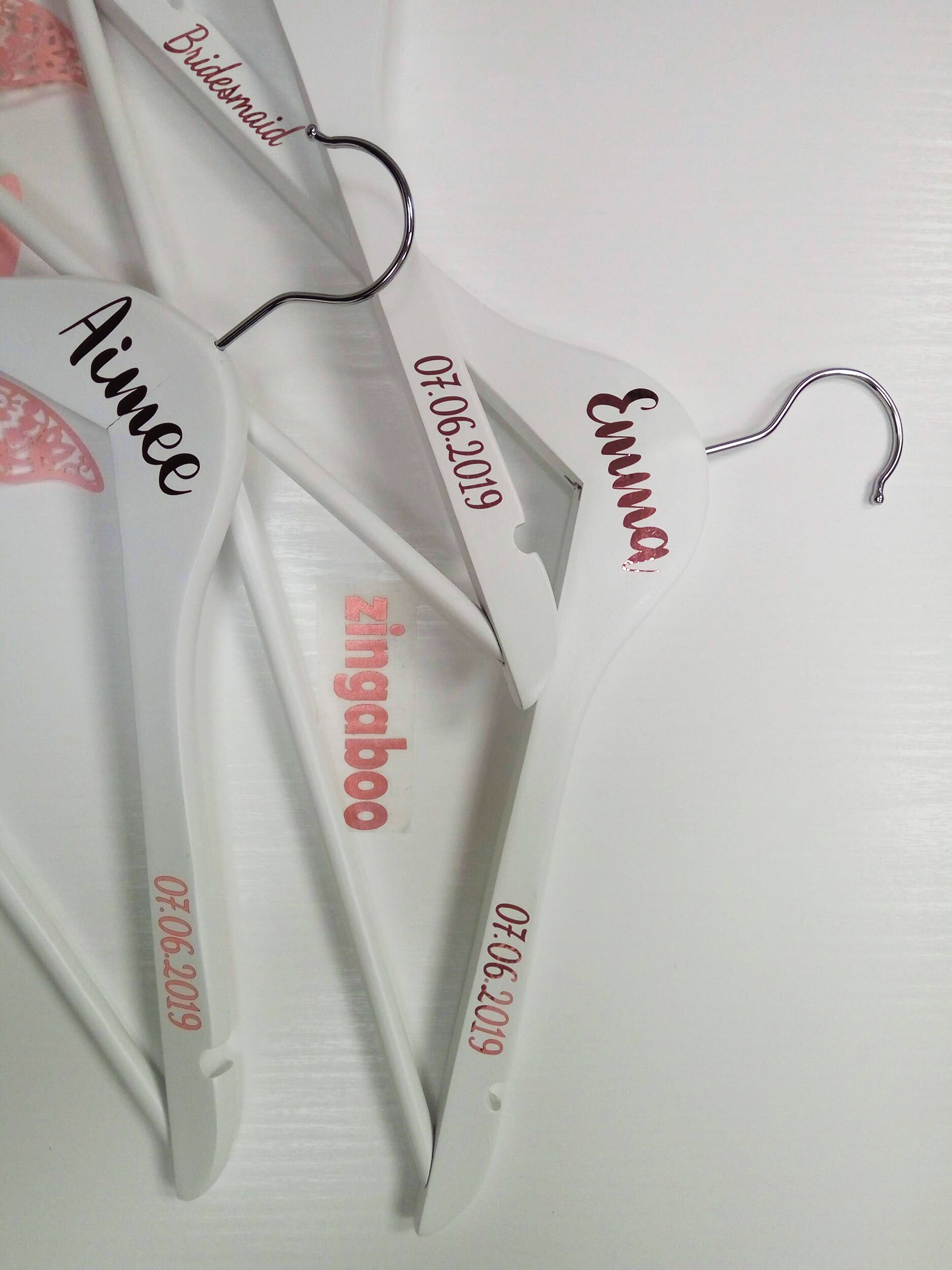 Wedding Hanger Vinyl Sticker Decal Set Custom Name Role Date. - Etsy UK