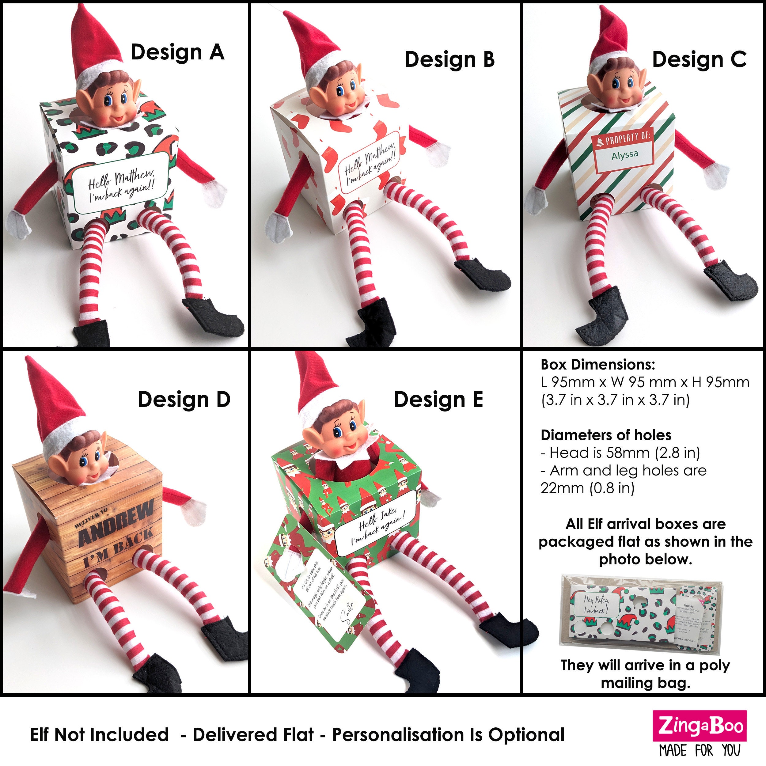 Quality Elf Arrival Box Personalised Option First Time Elf Return 2025 ...