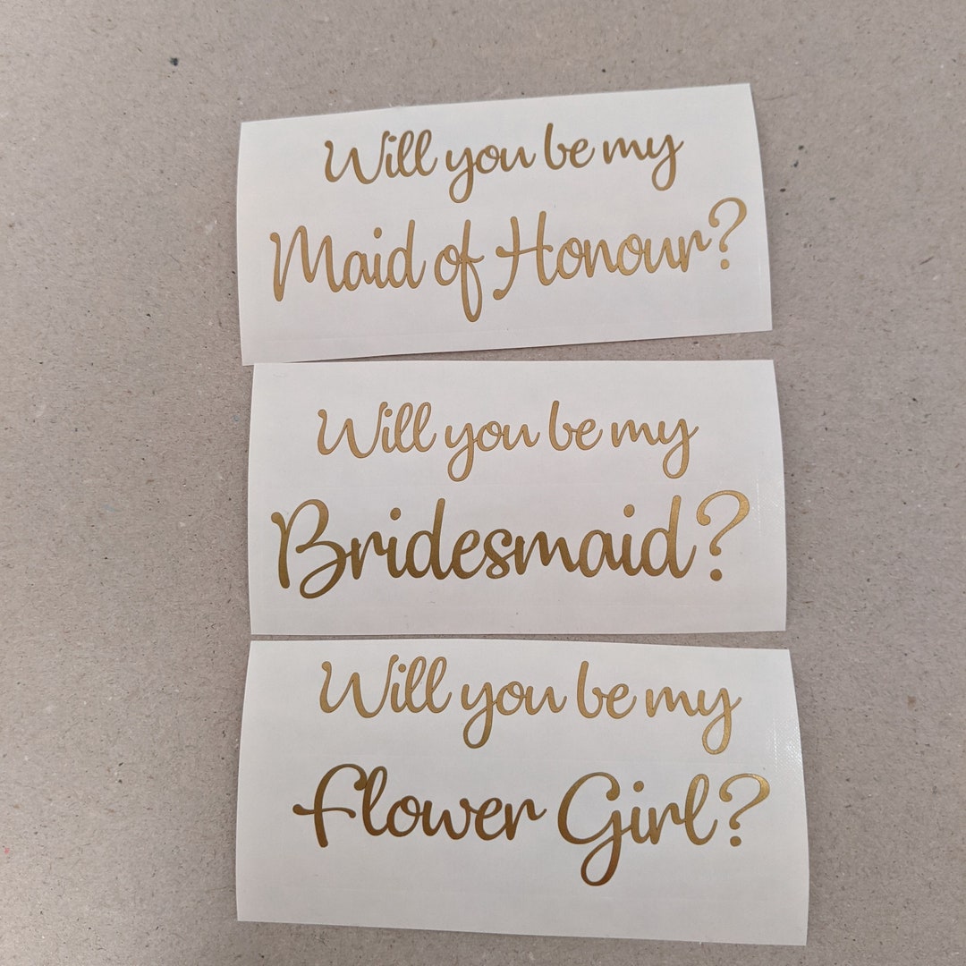 Will You Be My Bridesmaid Sticker Decal & / or Name. Bridal Proposal ...