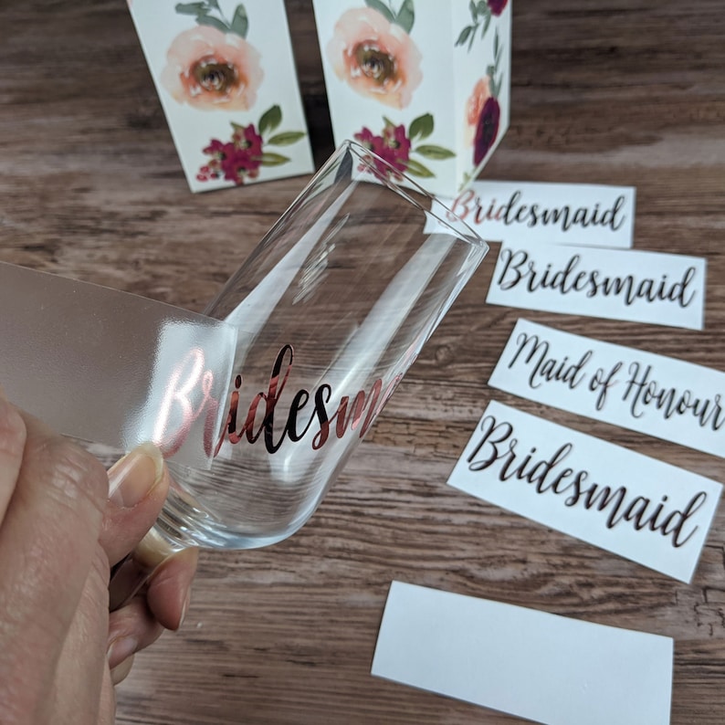Bridesmaid Champagne Flute Decal VINYL STICKER for Diy Bridal - Etsy