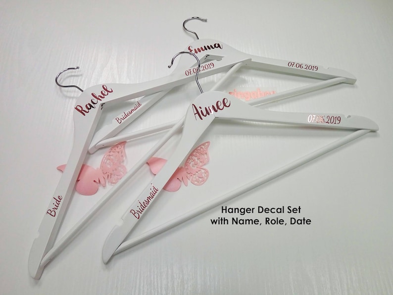 Wedding Hanger Vinyl Sticker Decal Set Custom Name Role Date. - Etsy UK