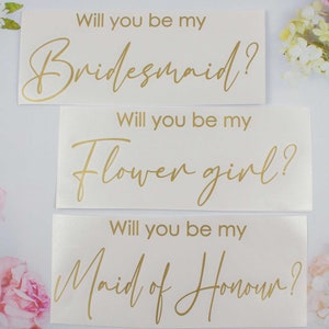 Bridesmaid Proposal Box Decal - Mirror Chrome and Gloss Vinyl Stickers ...