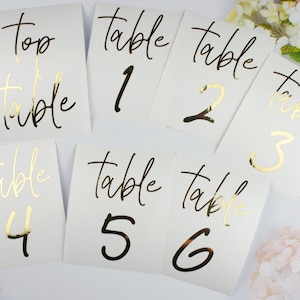 Table Number Sticker, Elegant Wedding Reception Vinyl Decal Numbers ...