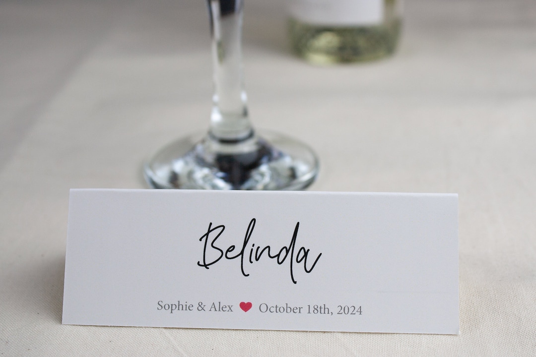 Personalised Wedding Place Cards, Sold in Multiples of 10, Guest's Name ...
