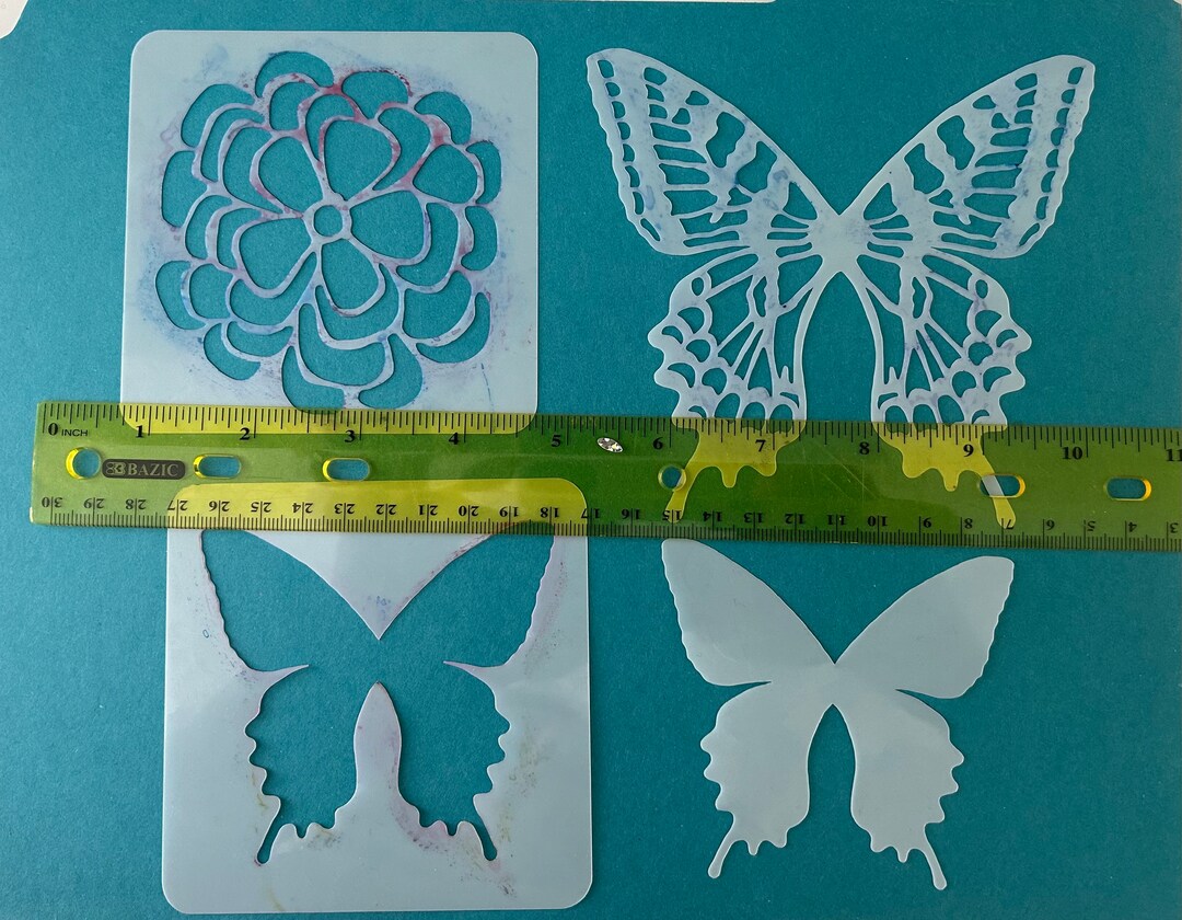 Butterfly Stencil Set Flower Stencil Set - Etsy