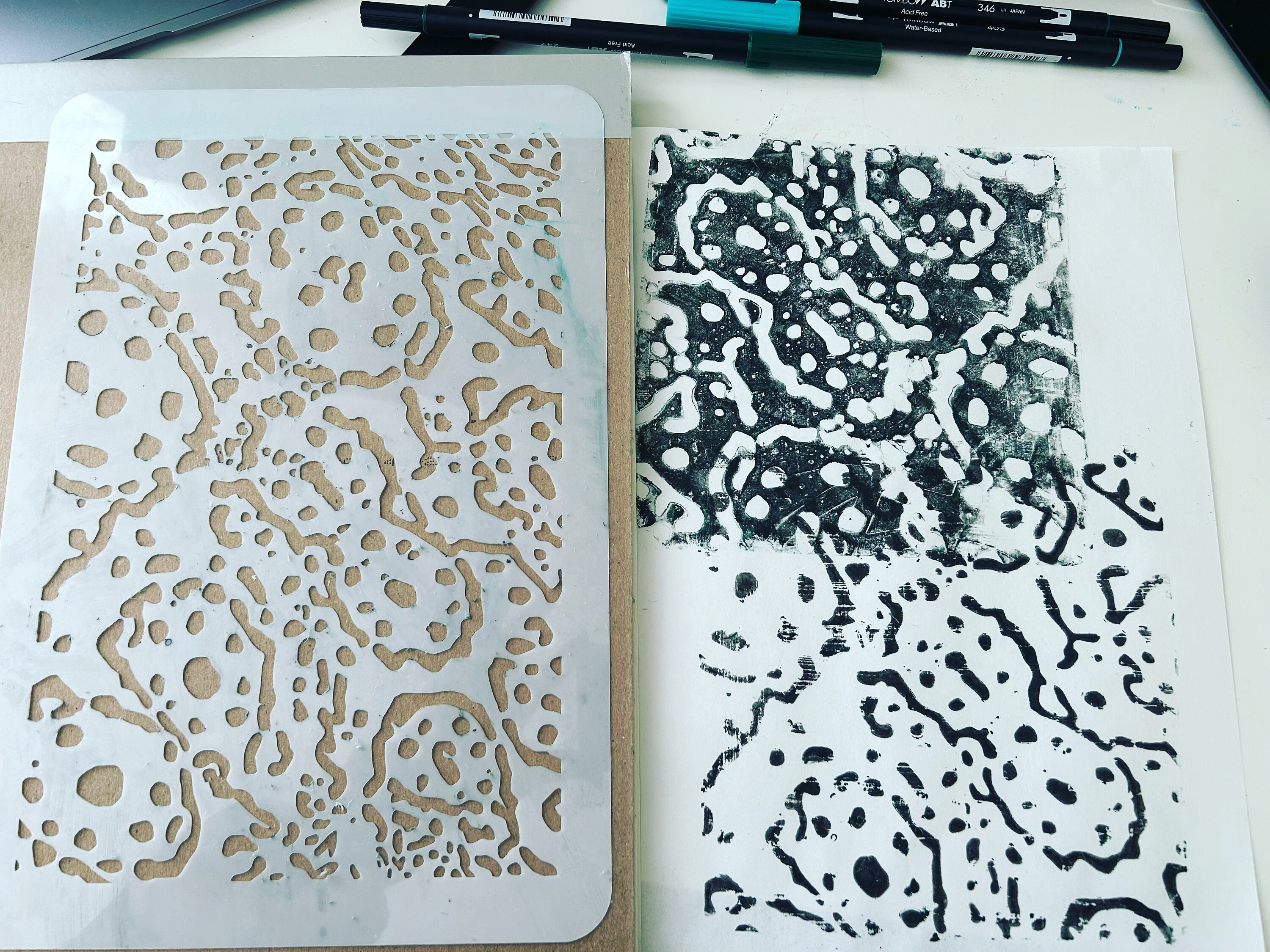 Sting Ray Stencil Texture Stencil Abstract Stencil Collage Stencil - Etsy