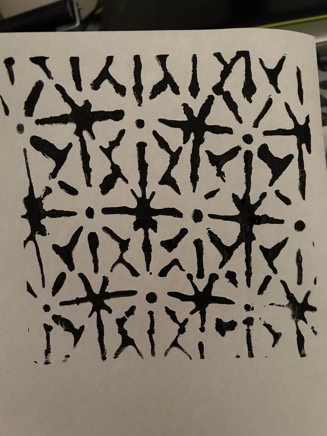 Abstract Diamonds Stencil, Mixed Media Gelli Printing (8x8") - Etsy