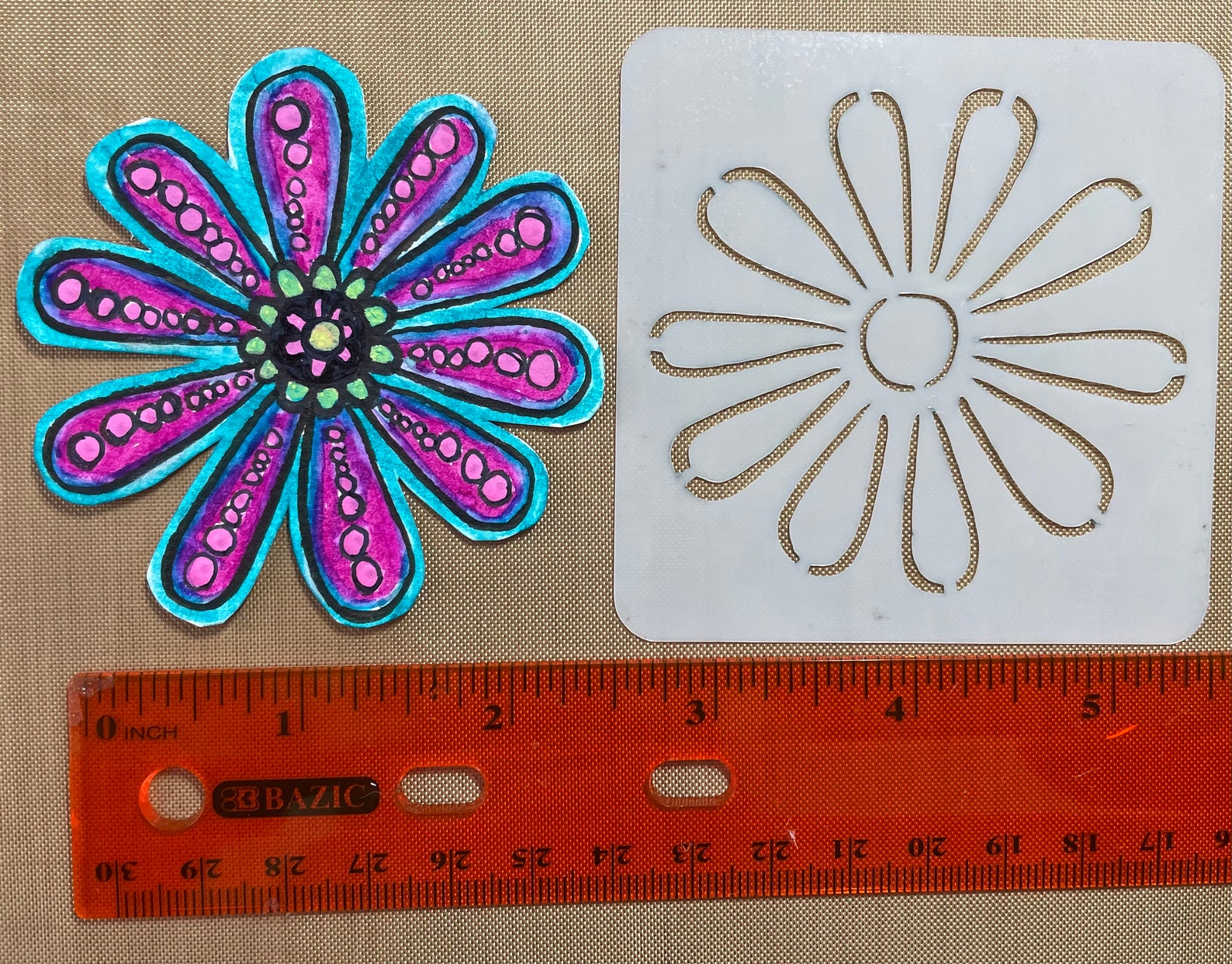 Flower Stencil Set 3 Fodder Stencil Set Flower Stencils Collage ...