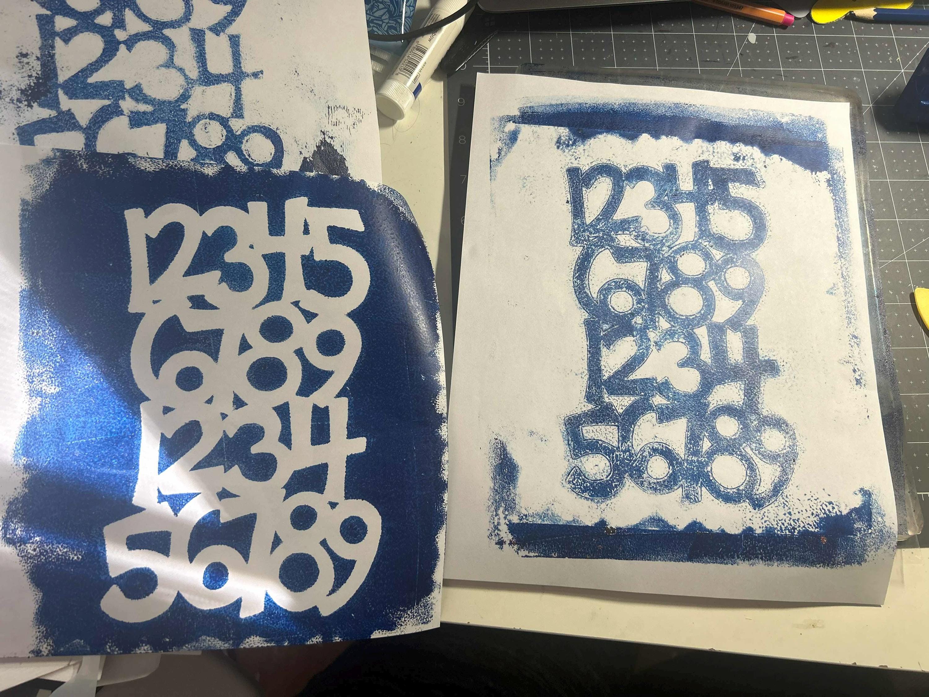 Number Stencil, Numbering Background, Junk Journal, Gel Plate - Etsy