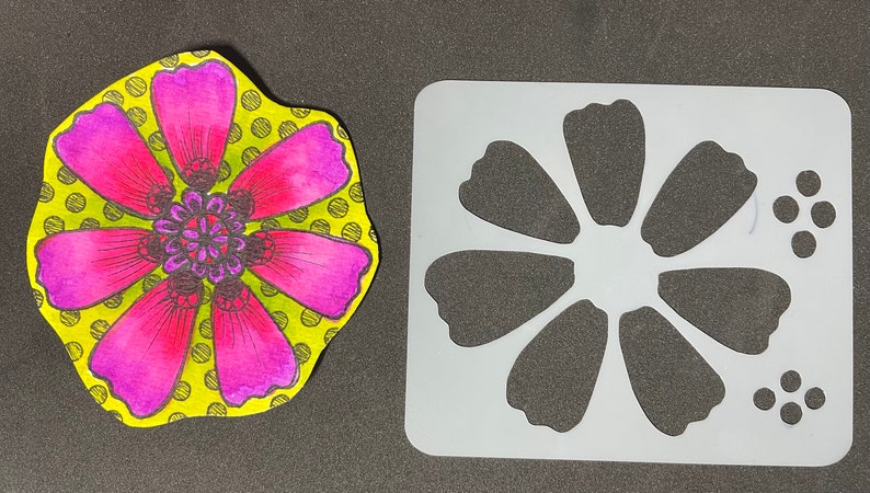 Flower Stencil Set #3 Fodder Stencil Set Flower Stencils Collage ...