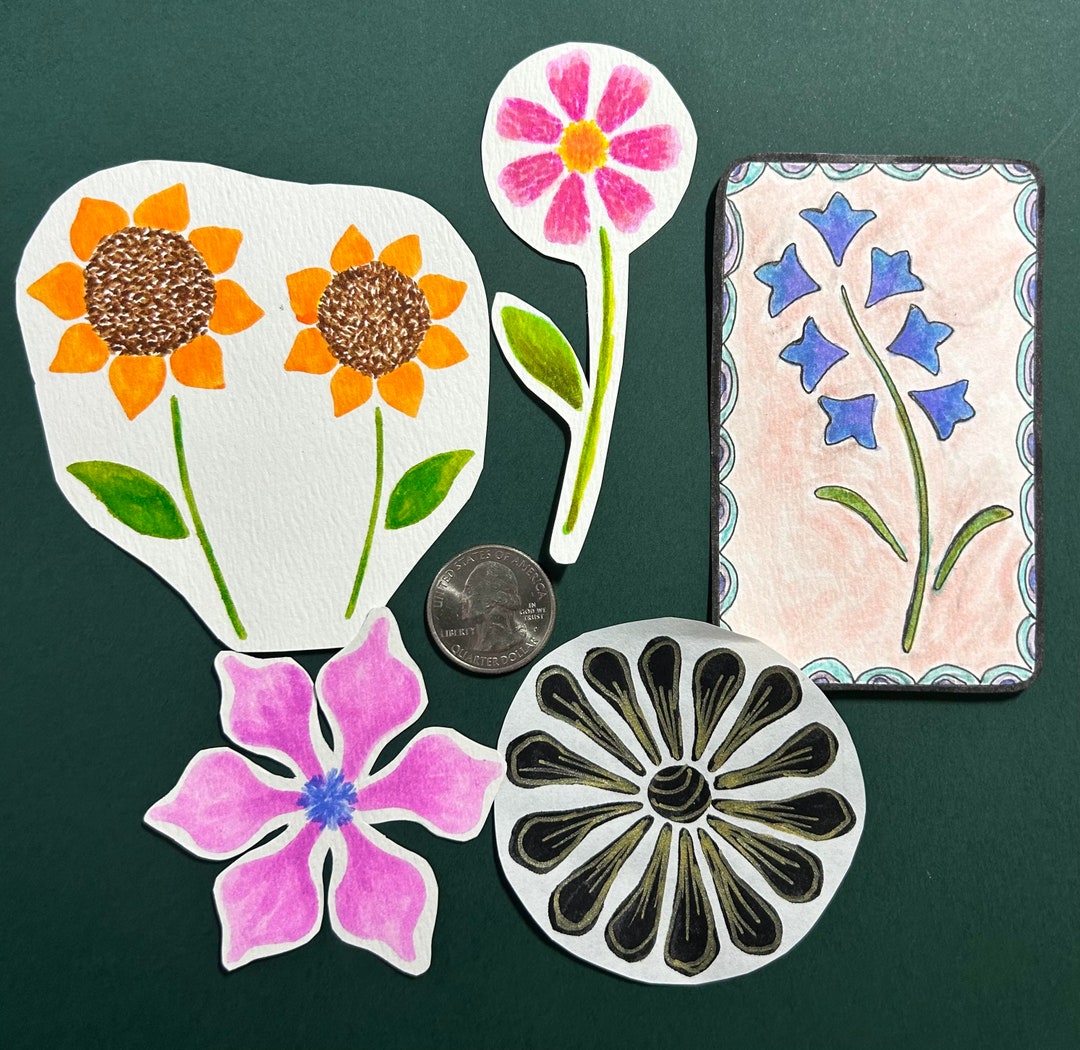Petite Flower Stencil Set Flower Stencils Flower Fodder Flower Stencils ...