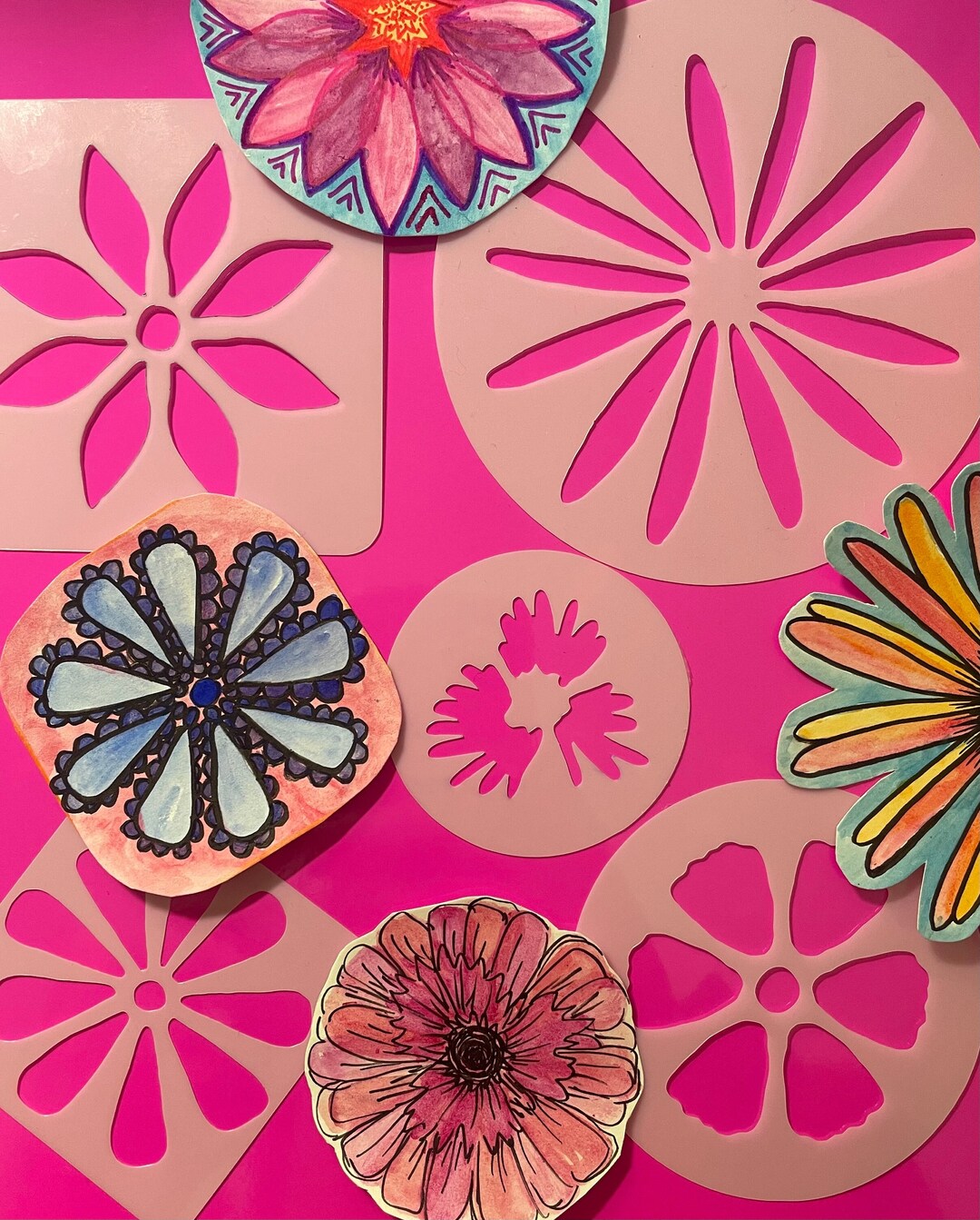 Custom Flower Stencil Set for Art, Card Making - Etsy