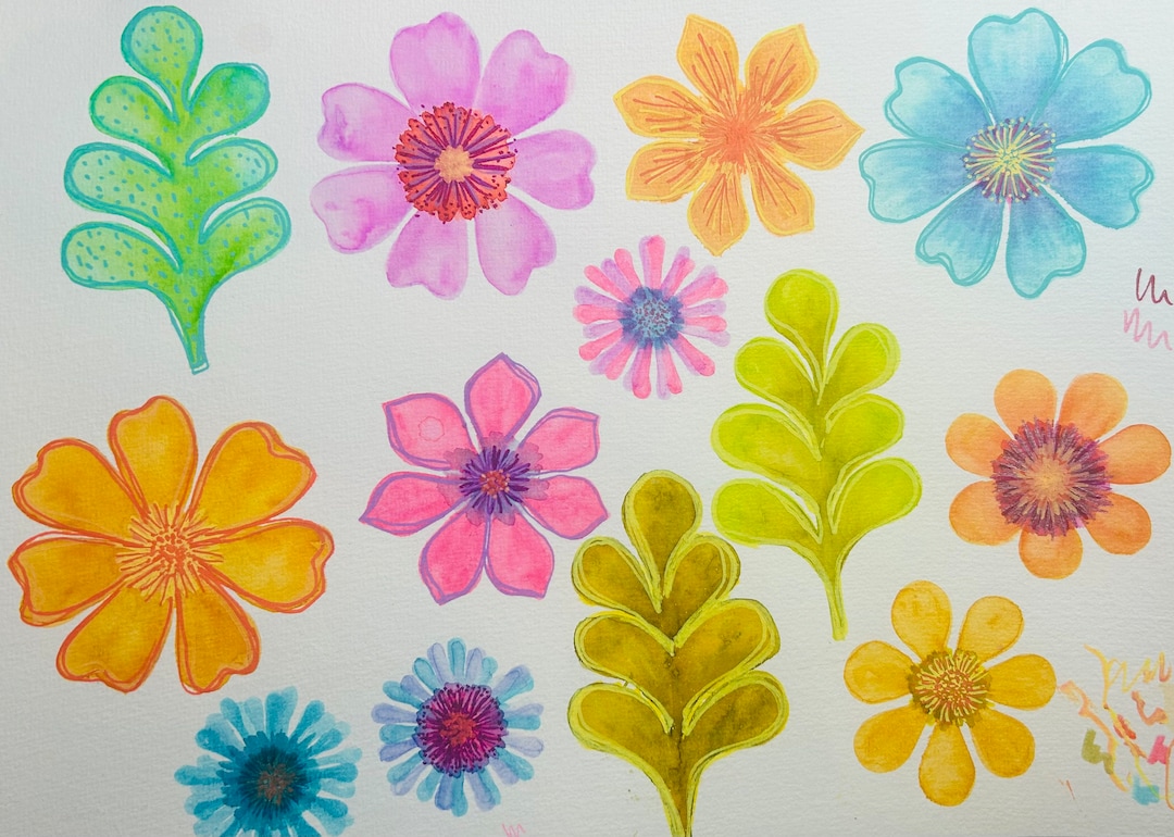 Garden Flowers Stencil Set Flower Stencil Set Junk Journal Mixed Media ...