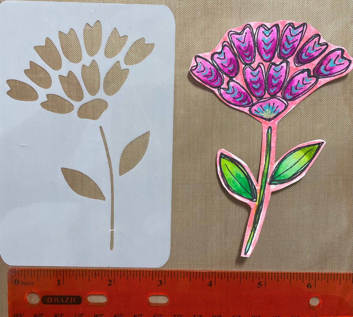 Flower Stencil Set 3 Fodder Stencil Set Flower Stencils Collage ...
