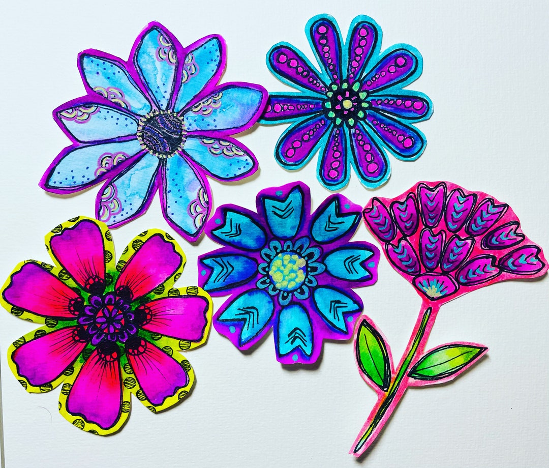 Flower Stencil Set #3 Fodder Stencil Set Flower Stencils Collage ...