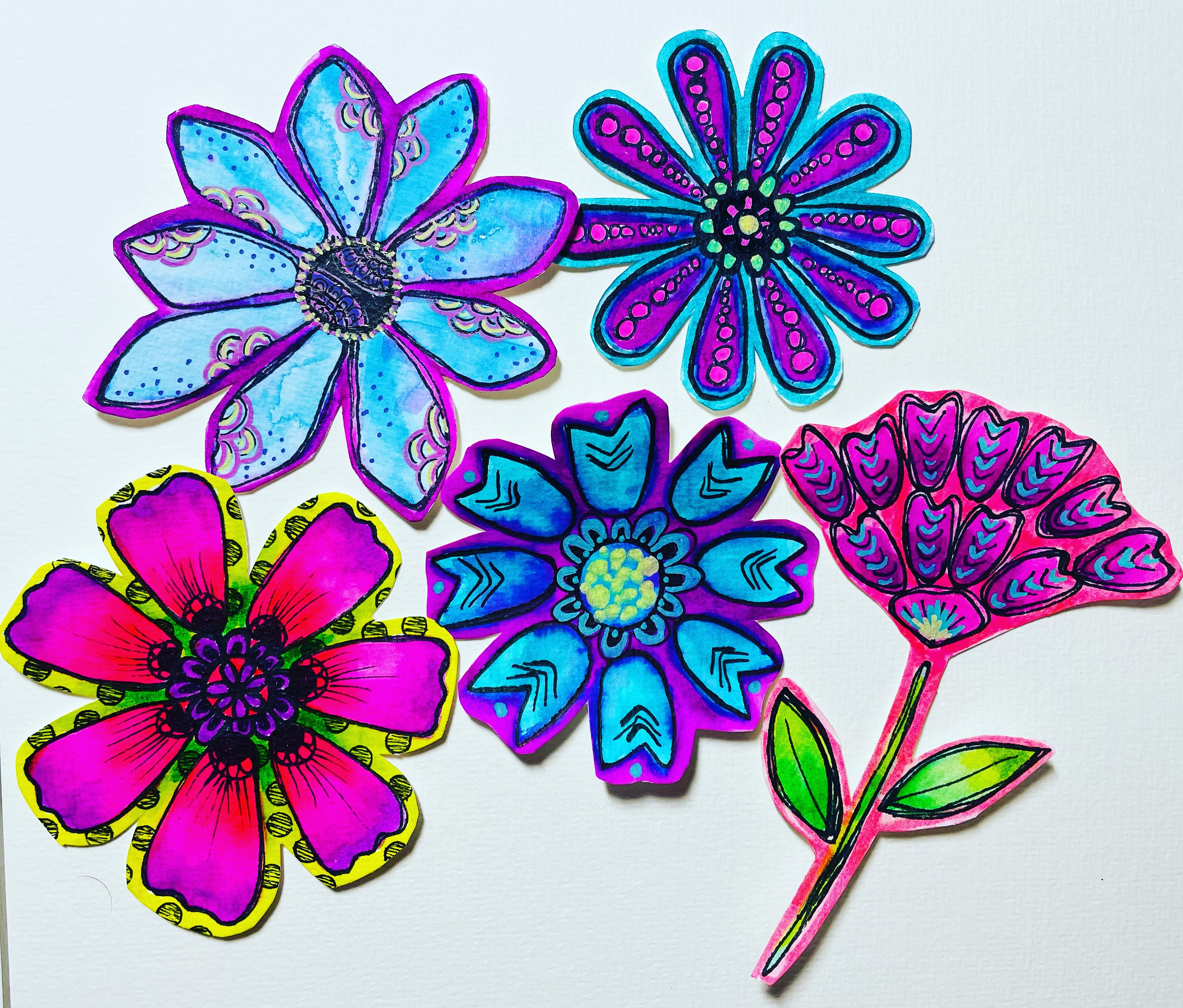 Flower Stencil Set 3 Fodder Stencil Set Flower Stencils Collage ...