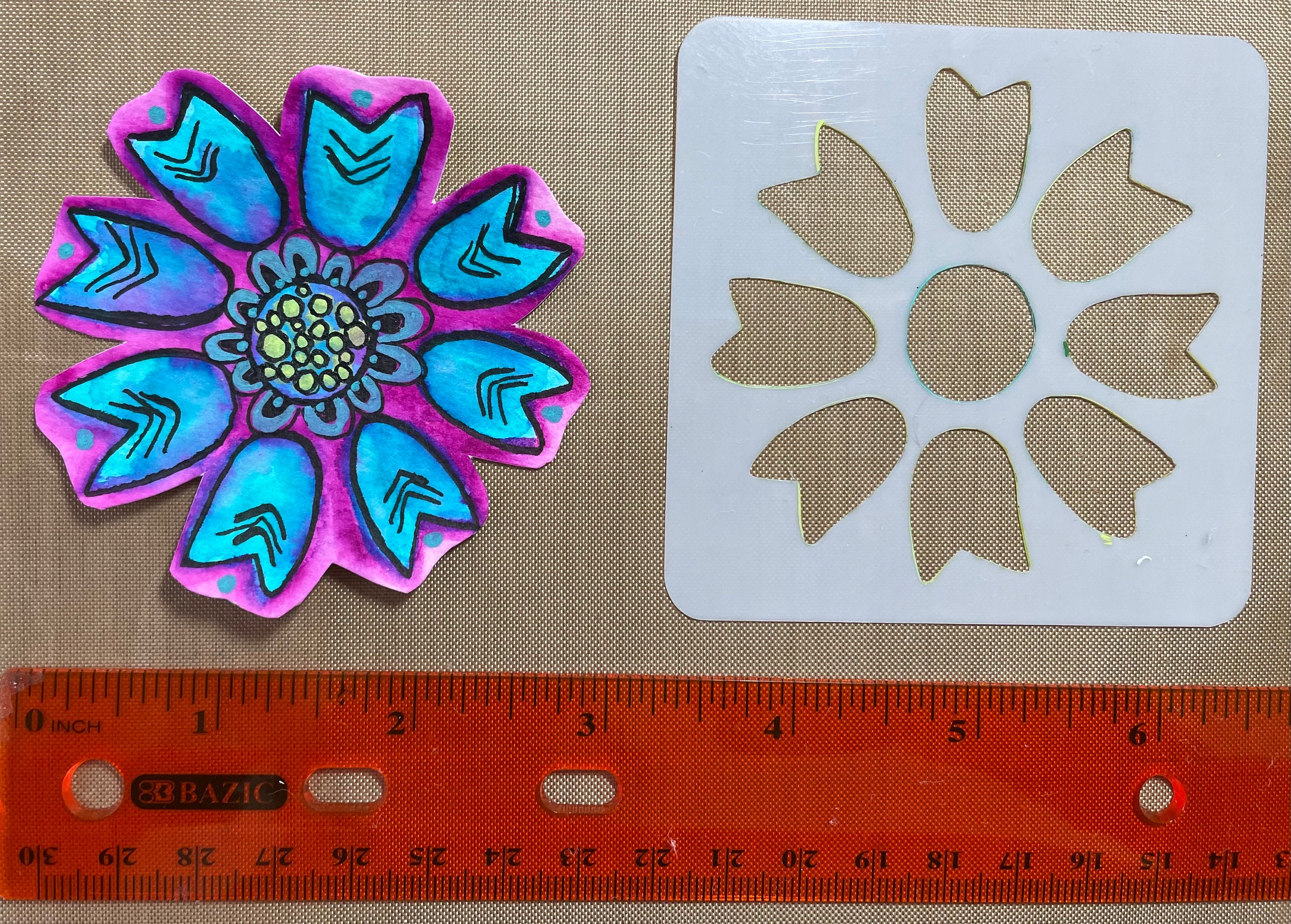 Flower Stencil Set 3 Fodder Stencil Set Flower Stencils Collage ...