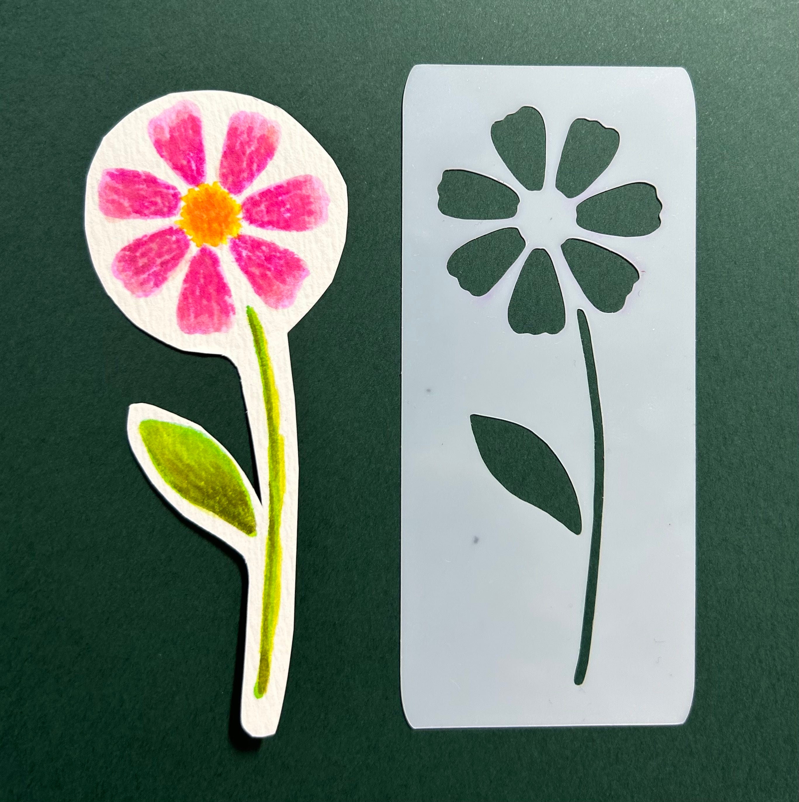 Petite Flower Stencil Set Flower Stencils Flower Fodder Flower Stencils ...