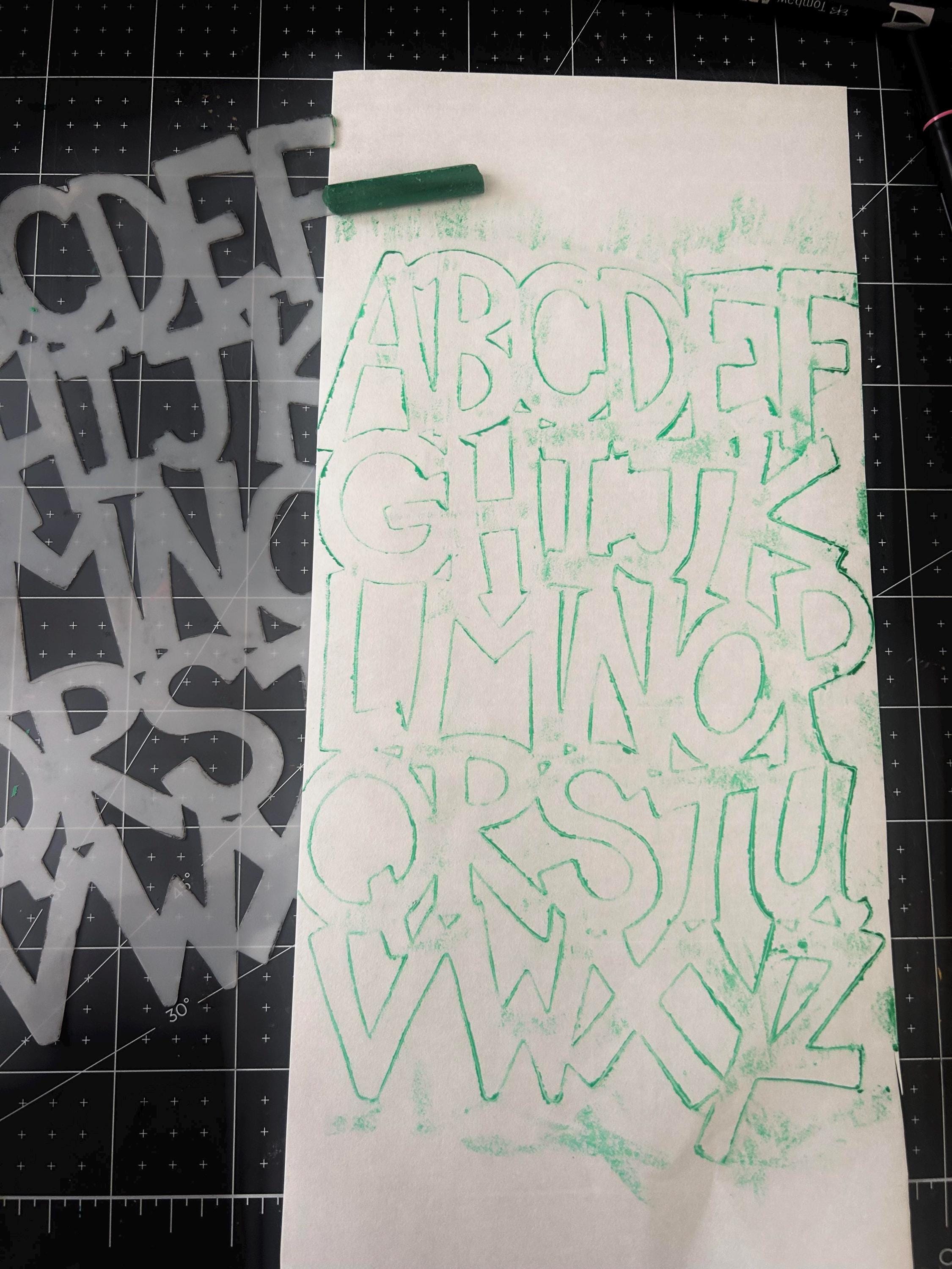 ABC Stencil Alphabet Stencil Letting Stencil Capital Letters Gel Press ...