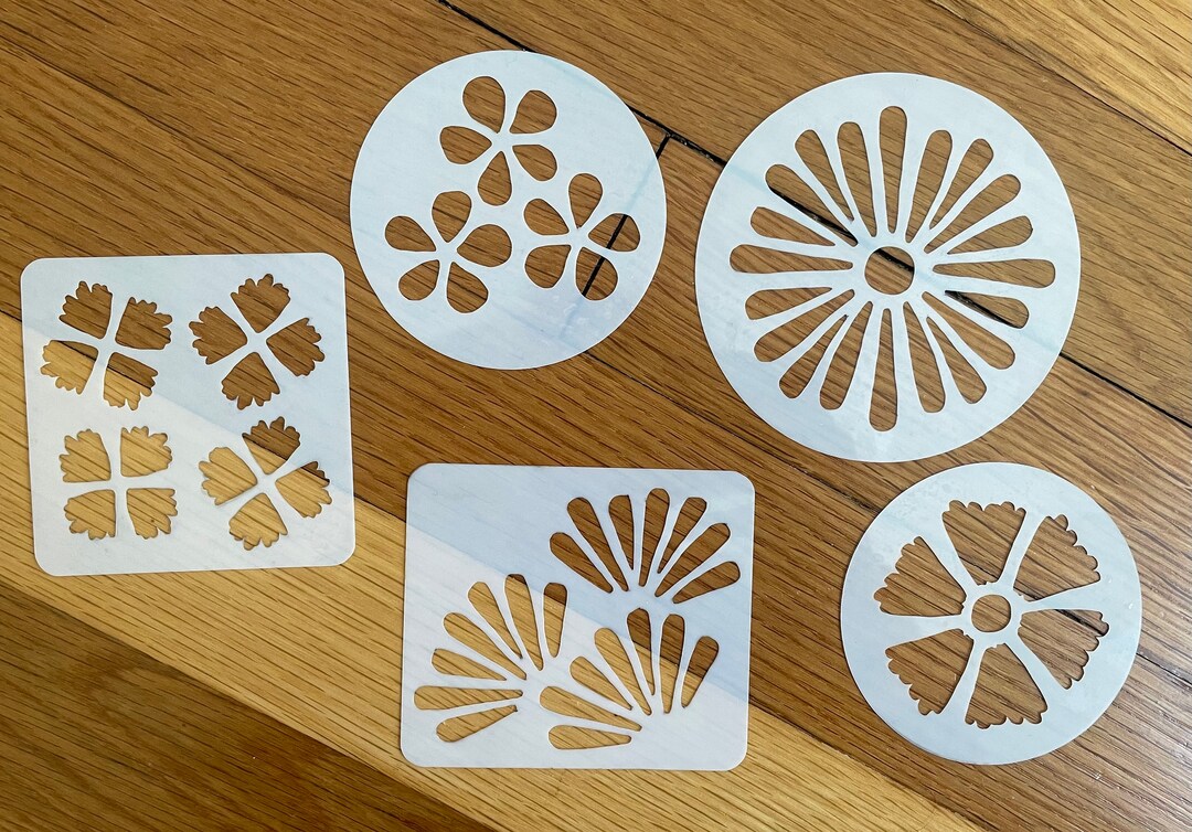 Flower Stencil Set #2, Baking & Craft Stencils - Etsy