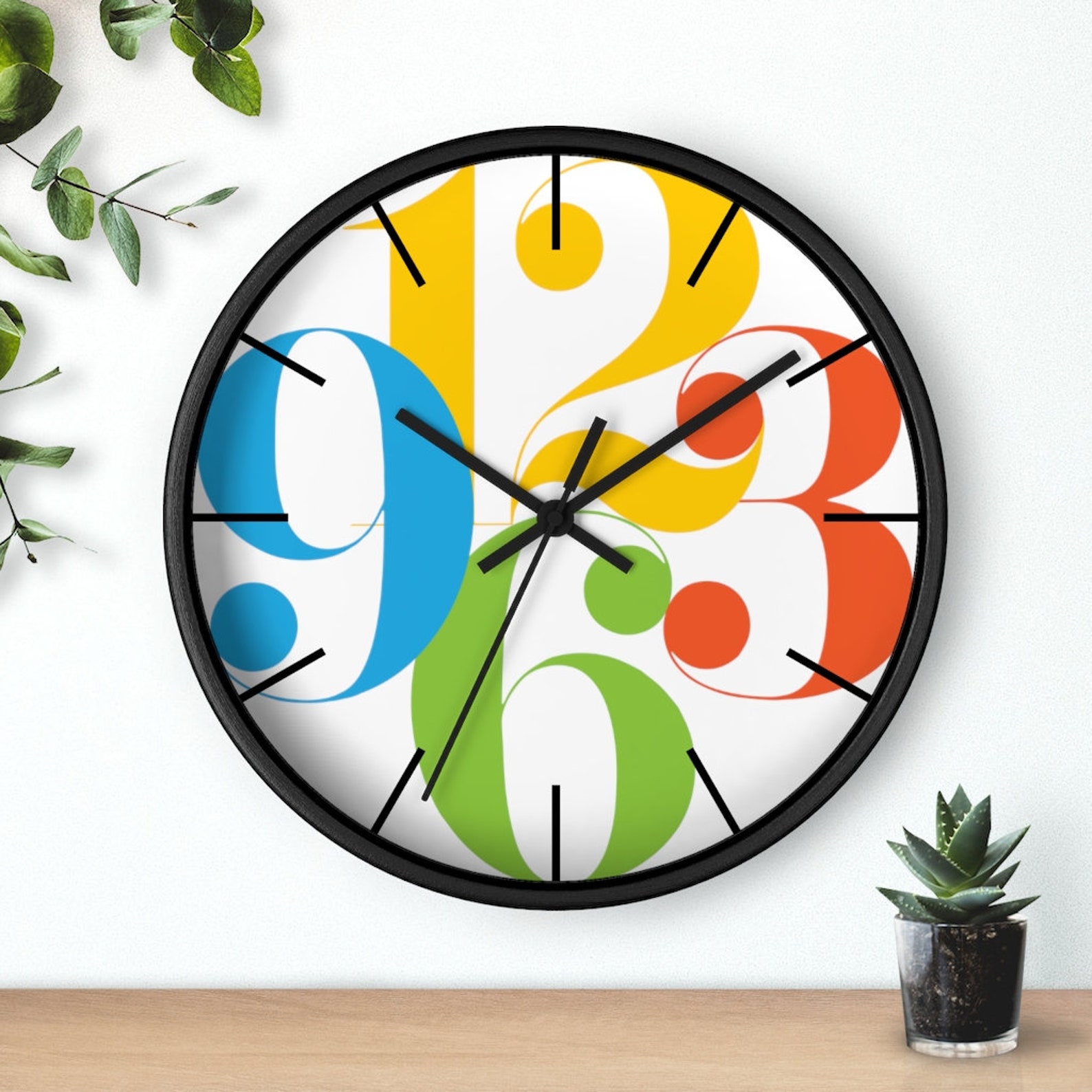 Cool Colorful Wall Clock With Giant Numbers - Etsy