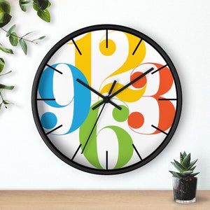 Cool Colorful Wall Clock With Giant Numbers - Etsy