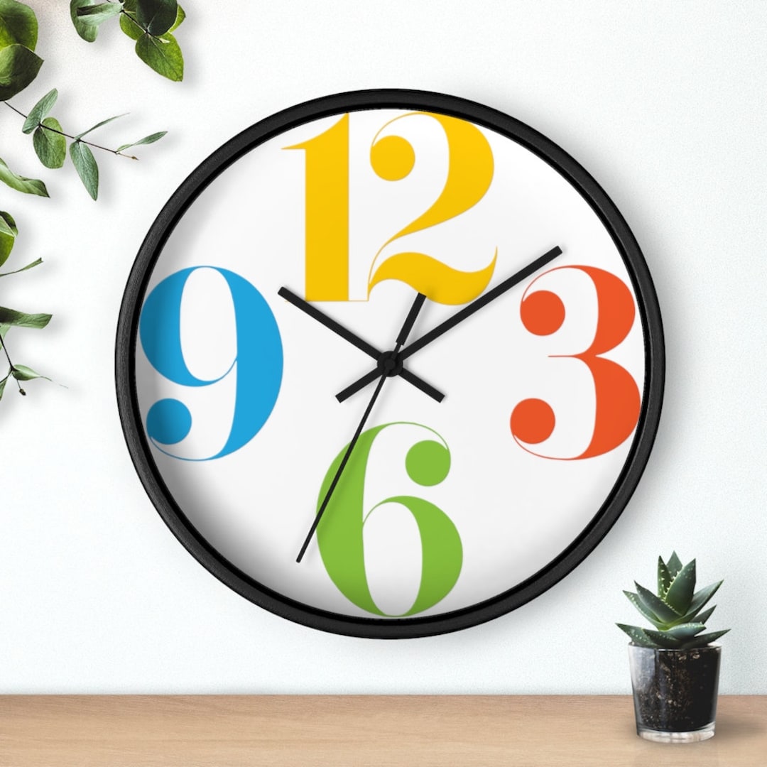 Colorful Wall Clock With Giant Numbers - Etsy