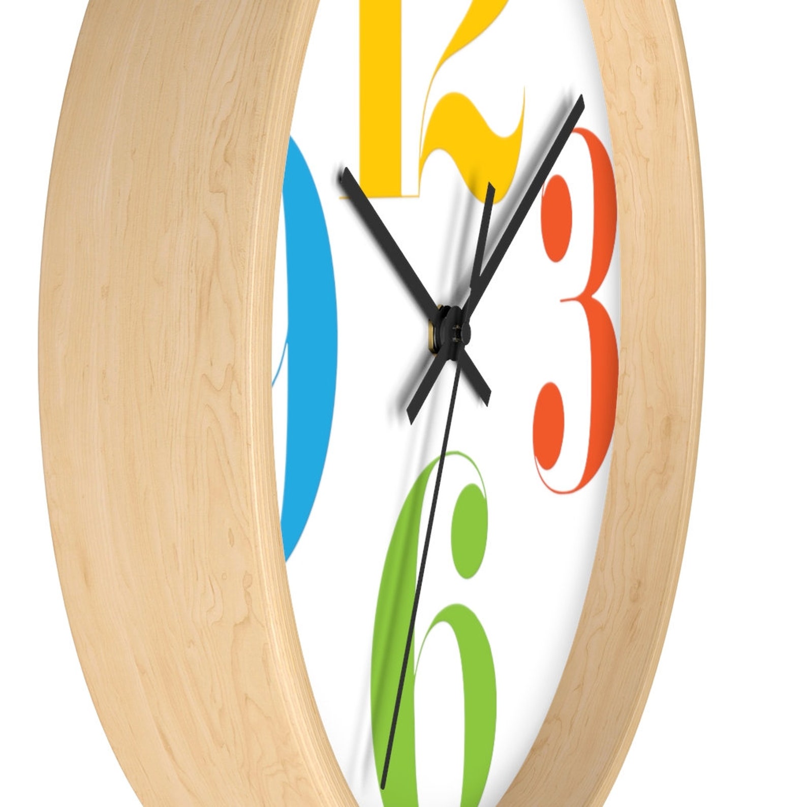 Colorful Wall Clock With Giant Numbers - Etsy