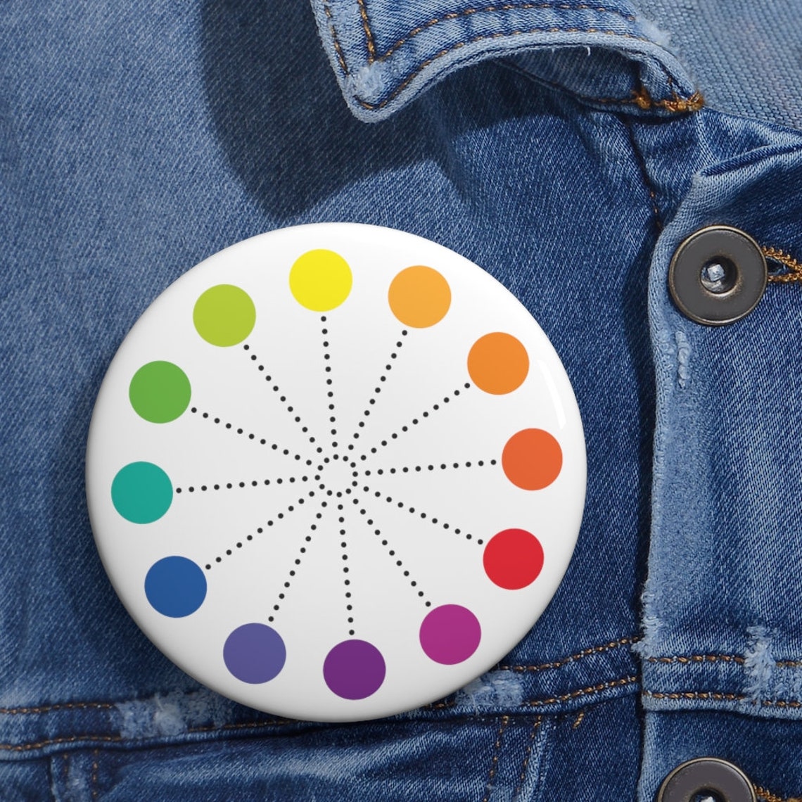 Artist Color Wheel Pin Button Rainbow Color Wheel Pin Button - Etsy