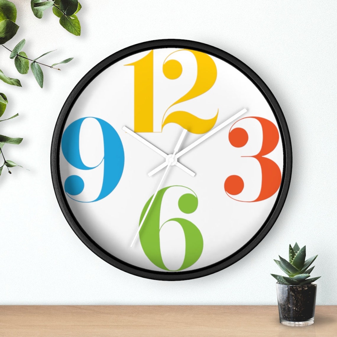 Colorful Wall Clock With Giant Numbers - Etsy