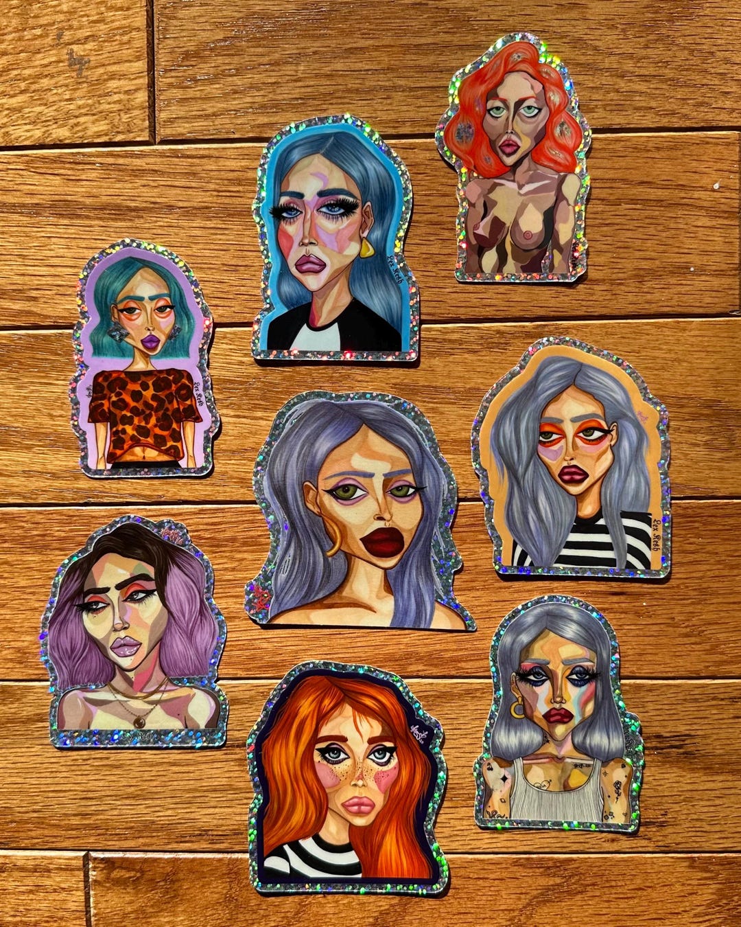 Vinyl Glitter Sticker Pack - 8 Stickers - Etsy