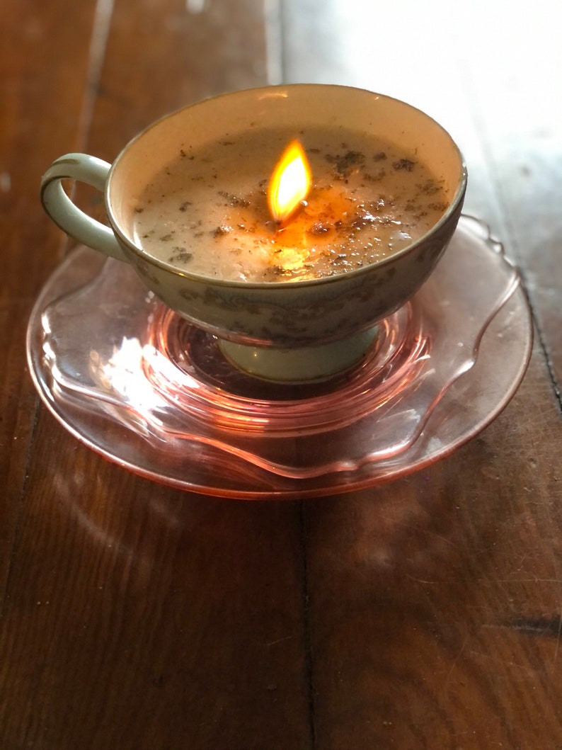 Vintage Tea Cup Candle Tea Cup Soy Candle Tea Party Candle | Etsy